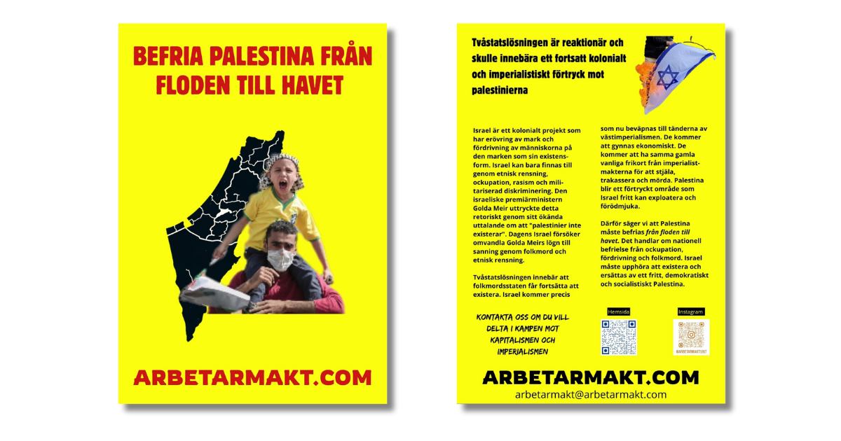 Nytt flygblad som kritiserar den reaktionära tvåstatslösningen ...