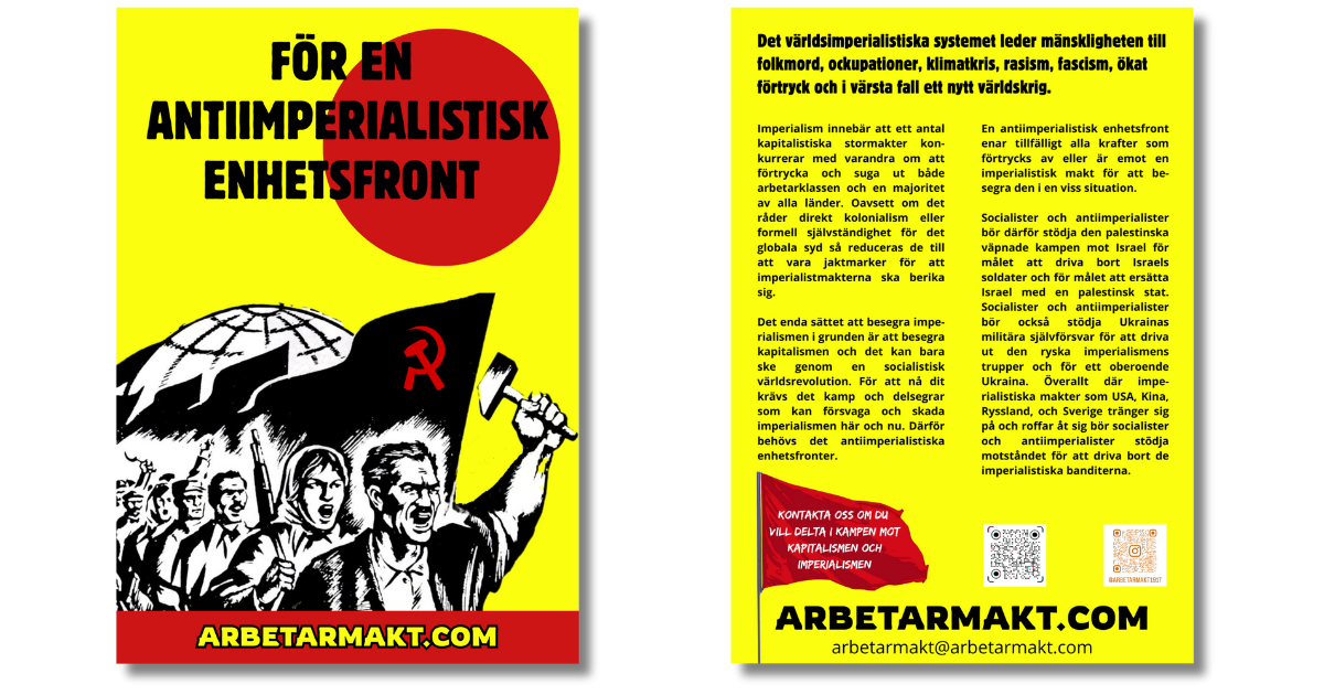Nytt flygblad för en antiimperialistisk enhetsfront | Arbetarmakt